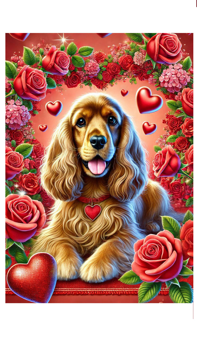 Cocker Spaniel Chocolate - Best of Breed DCR Valentines Day Outdoor Ho