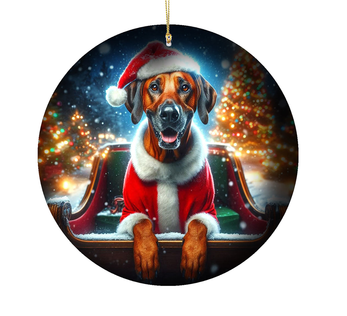 Rhodesian Ridgeback - Best of Breed DCR Christmas Tree Porcelain Ornam