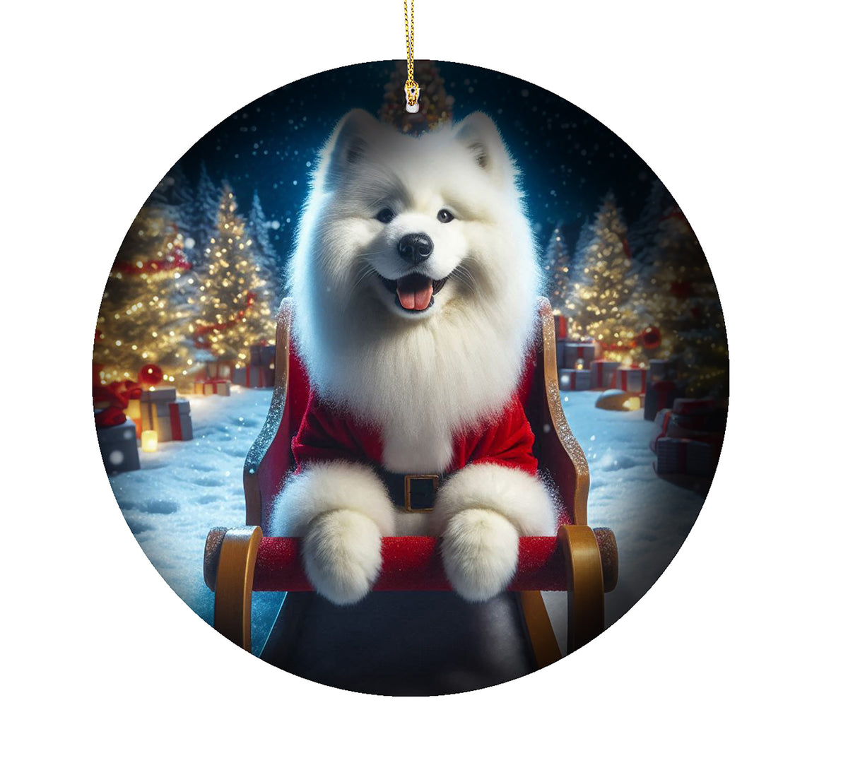 Samoyed - Best of Breed DCR Christmas Tree Porcelain Ornament Double S