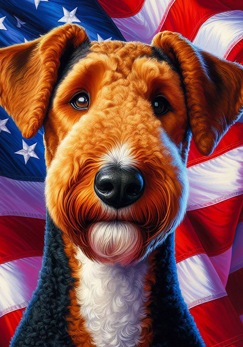 Airedale - Best of Breed DCR Patriotic I Outdoor Flag