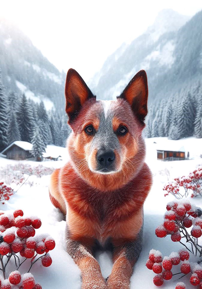 Australian Cattle Dog Red - Best of Breed DCR Winter Berries Outdoor H
