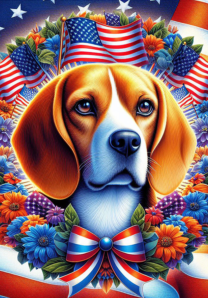 Beagle - Best of Breed DCR Patriotic I Outdoor Flag