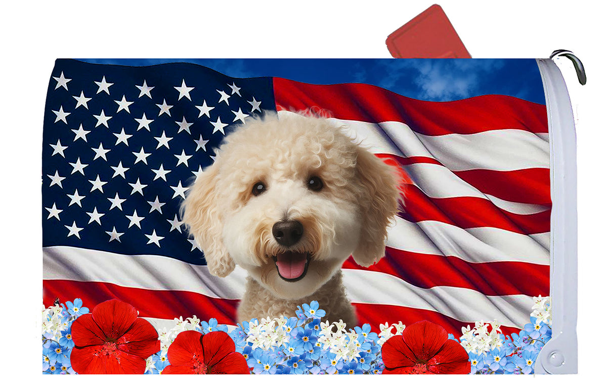 Bedlington Terrier Sandy - Best of Breed Patriotic Mailbox Cover Hi-Gr