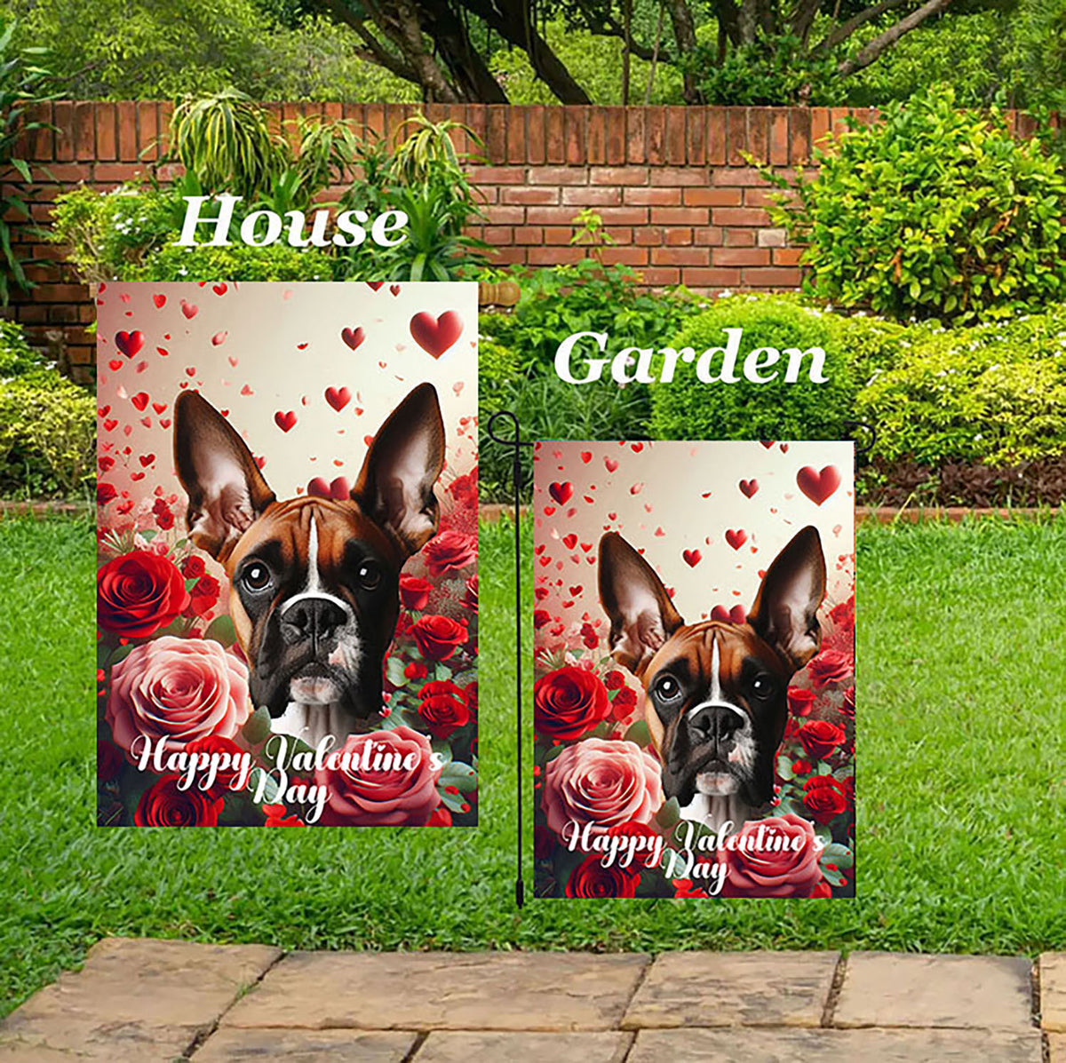 Boxer Fawn Cropped - Best of Breed Valentine's Day Outdoor House and G