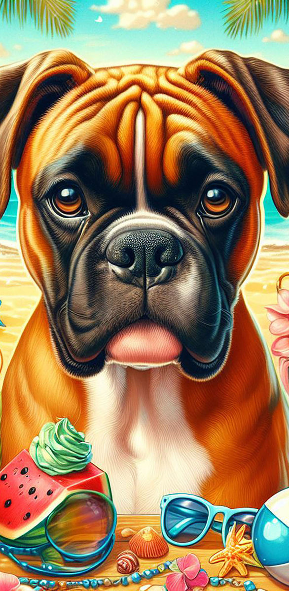 Boxer Fawn Uncropped - Best of Breed DCR 100% Poly Velour Micro Fiber