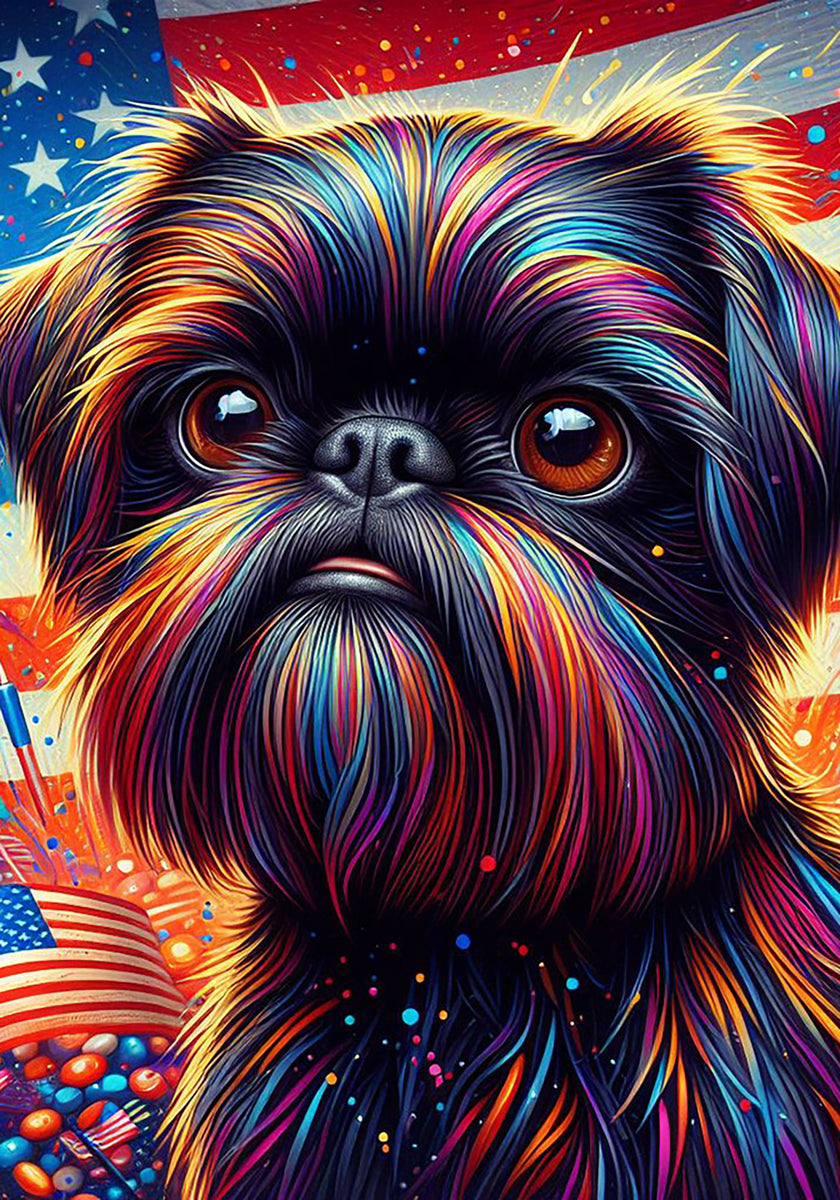 Brussells Griffon Black - Best of Breed DCR Patriotic I Outdoor Flag
