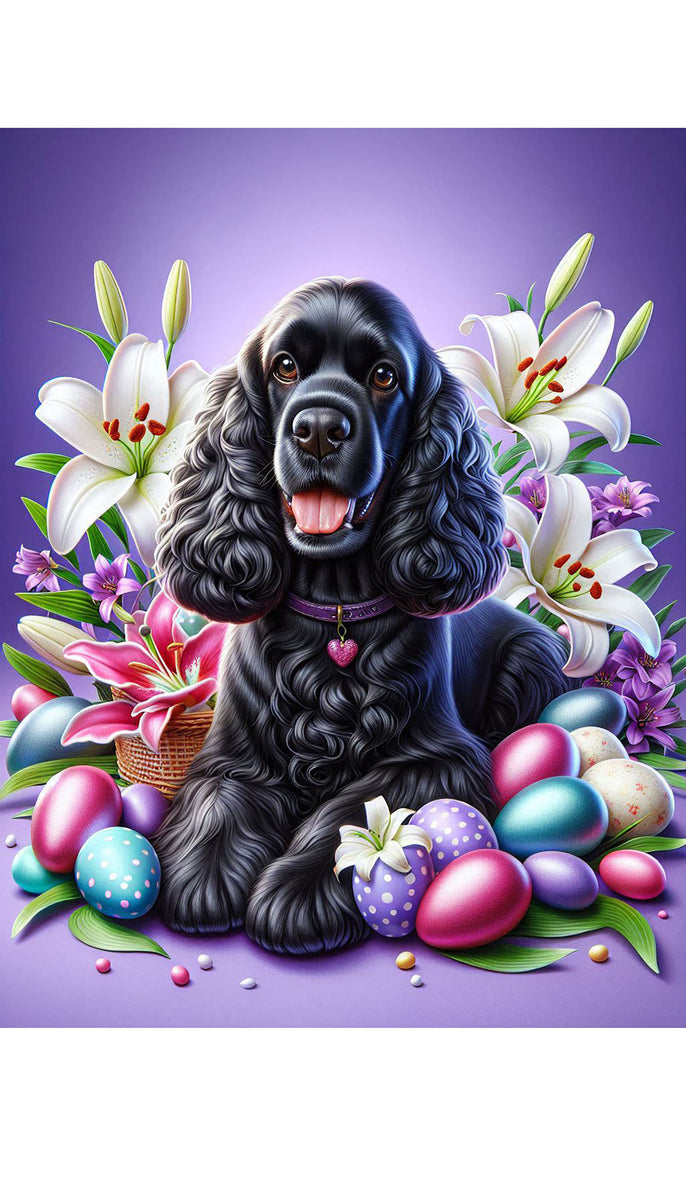 Cocker Spaniel Black - Best of Breed DCR Easter Holiday Outdoor House