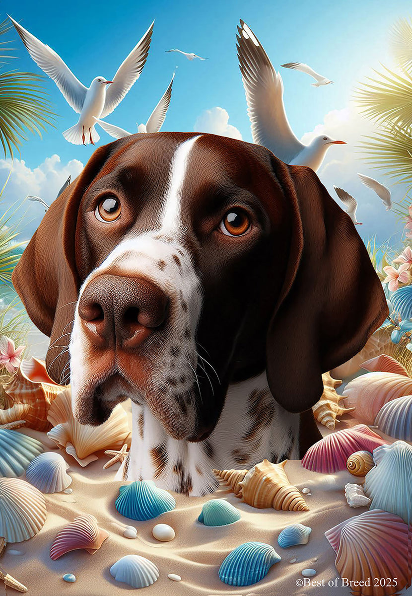 English Pointer Liver/White - Best of Breed Summer Beach Outdoor House