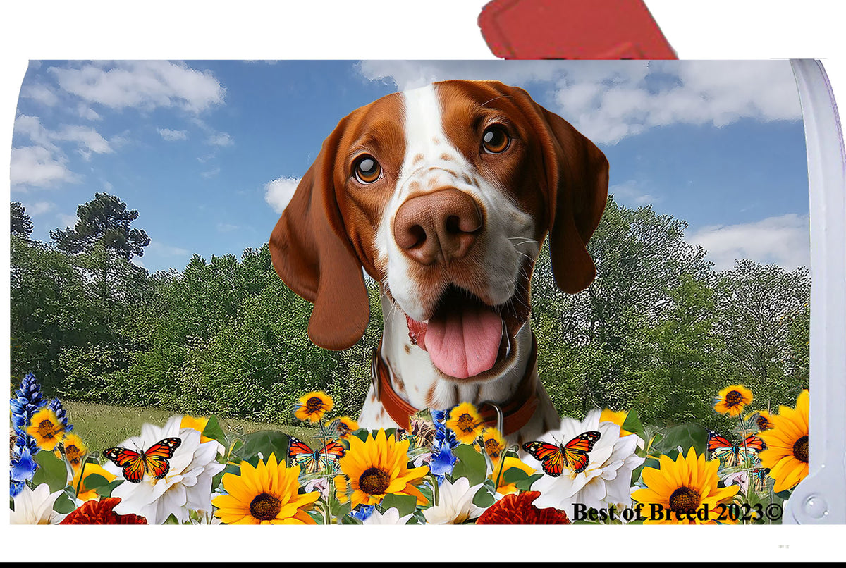 English Pointer Red/White - Best of Breed Summer Flowers Mailbox Cover