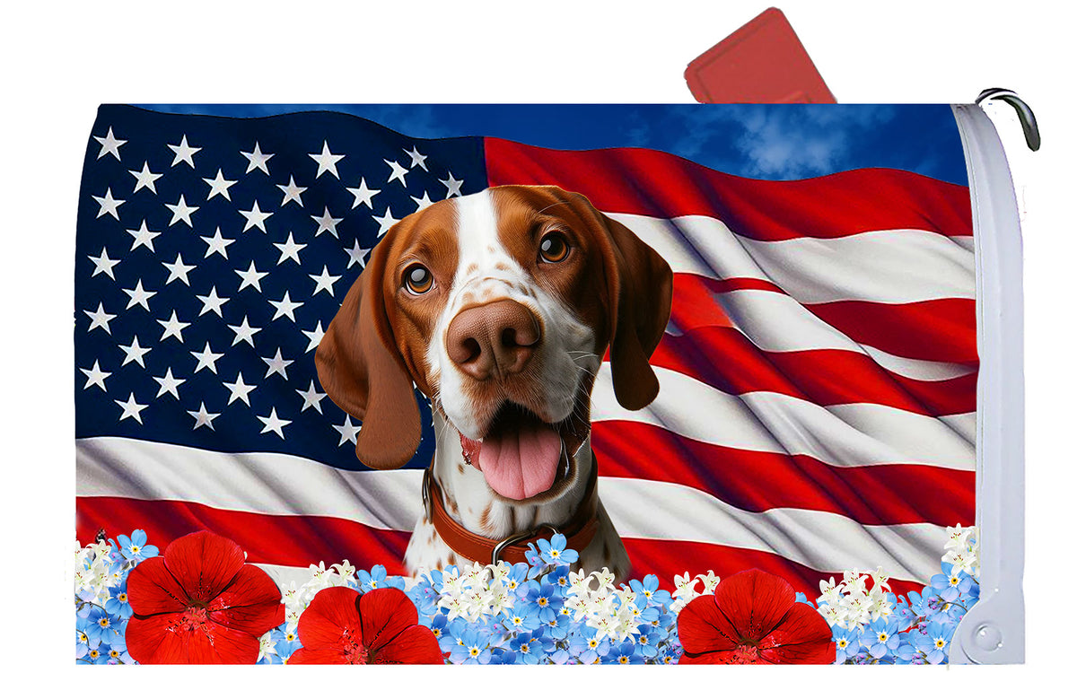 English Pointer Red/White - Best of Breed Patriotic Mailbox Cover Hi-G