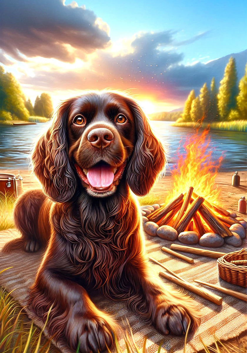 Field Spaniel Brown - Best of Breed DCR Summer Camping Outdoor House a