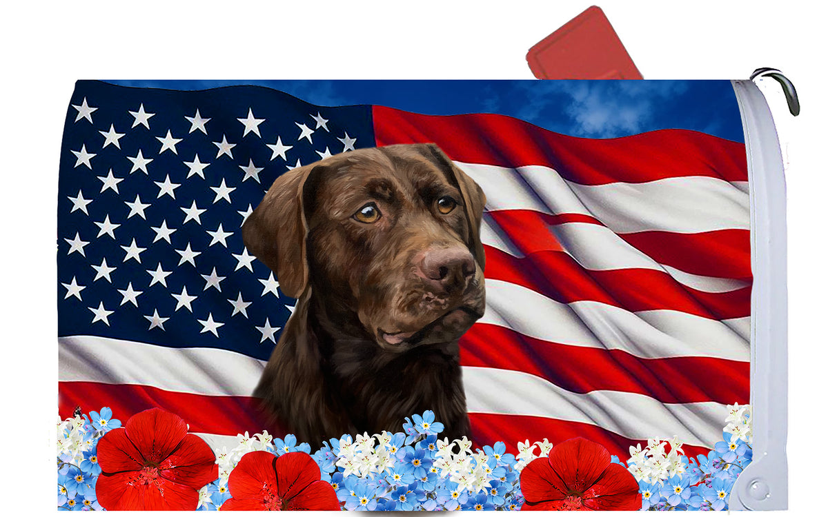 Chocolate Labrador - Best of Breed Patriotic Mailbox Cover Hi-Grade Vi