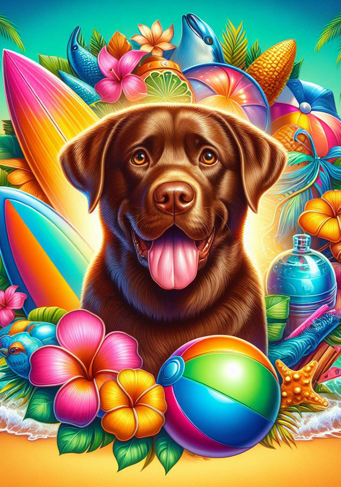 Chocolate Labrador - Best of Breed DCR Summer Outdoor Flag