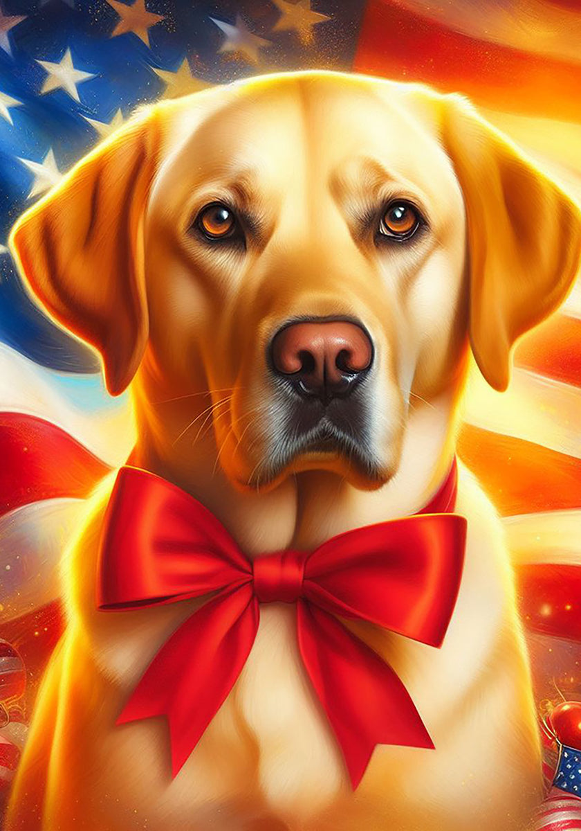 Yellow Labrador - Best of Breed DCR Patriotic I Outdoor Flag