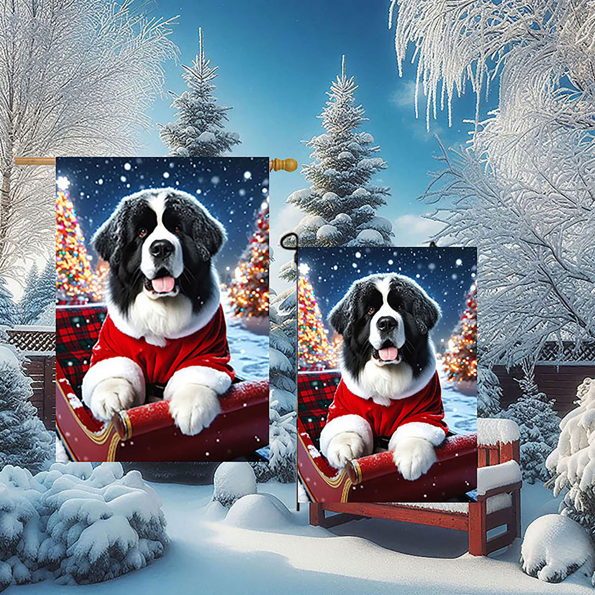 Newfoundland Landseer - Best of Breed DCR Christmas Outdoor House and