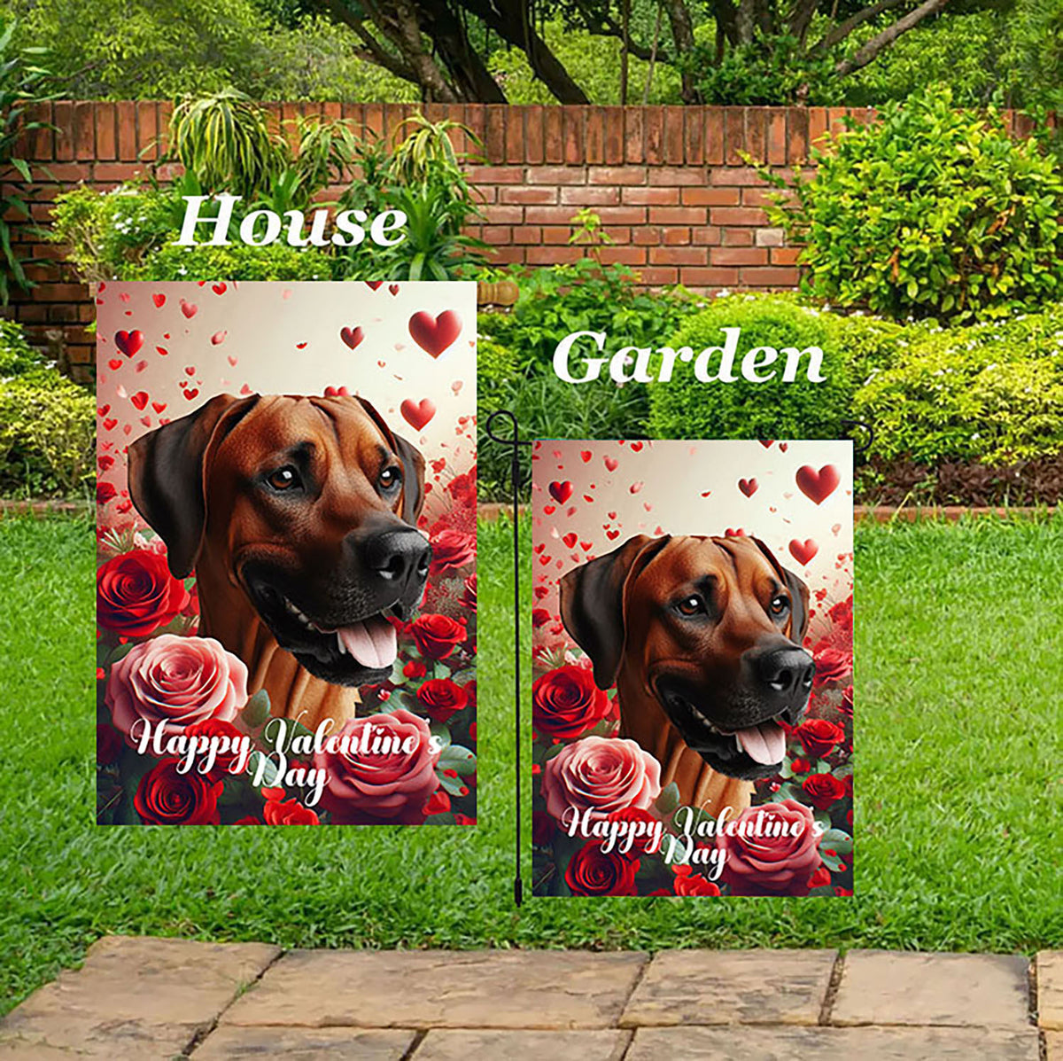Rhodesian Ridgeback - Best of Breed Valentine's Day Outdoor House and