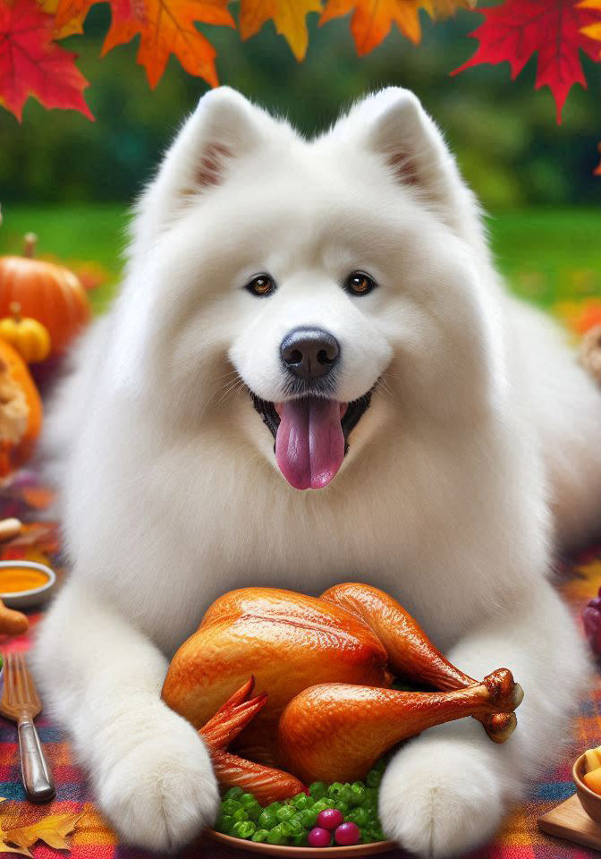 Samoyed - Best of Breed DCR Thanksgiving Outdoor House and Garden Flag