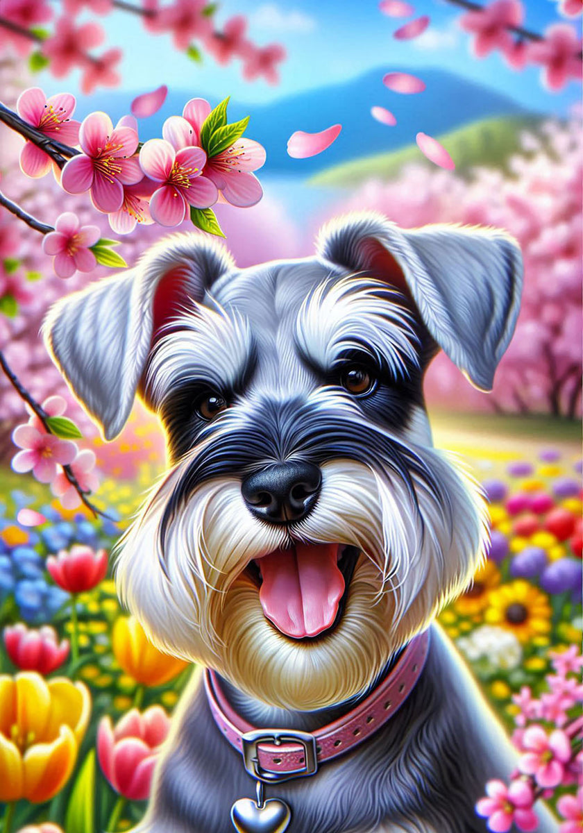 Schnauzer Grey Uncropped - Best of Breed DCR Spring II Outdoor House a