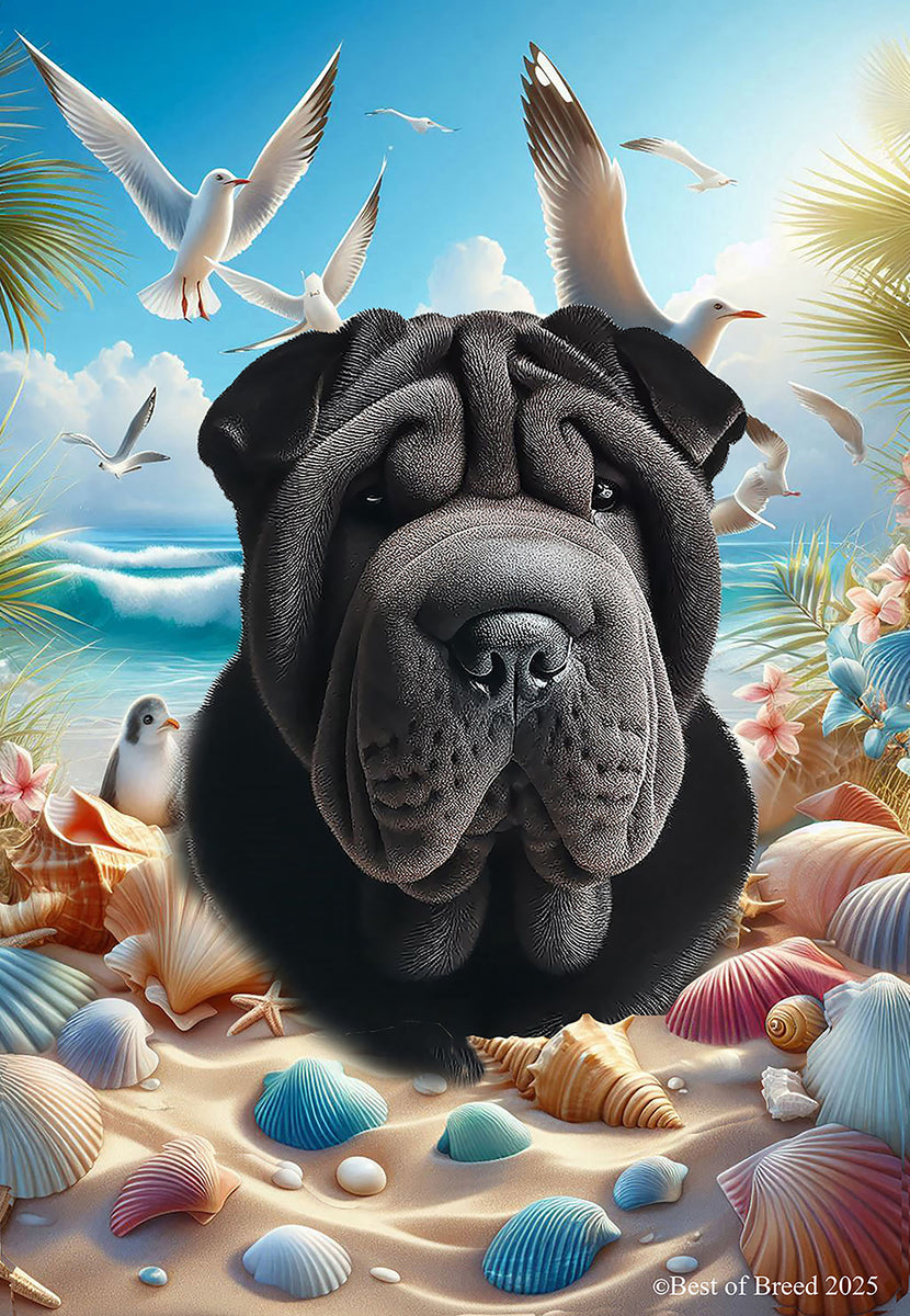 Shar Pei Black - Best of Breed Summer Beach Outdoor House and Garden F