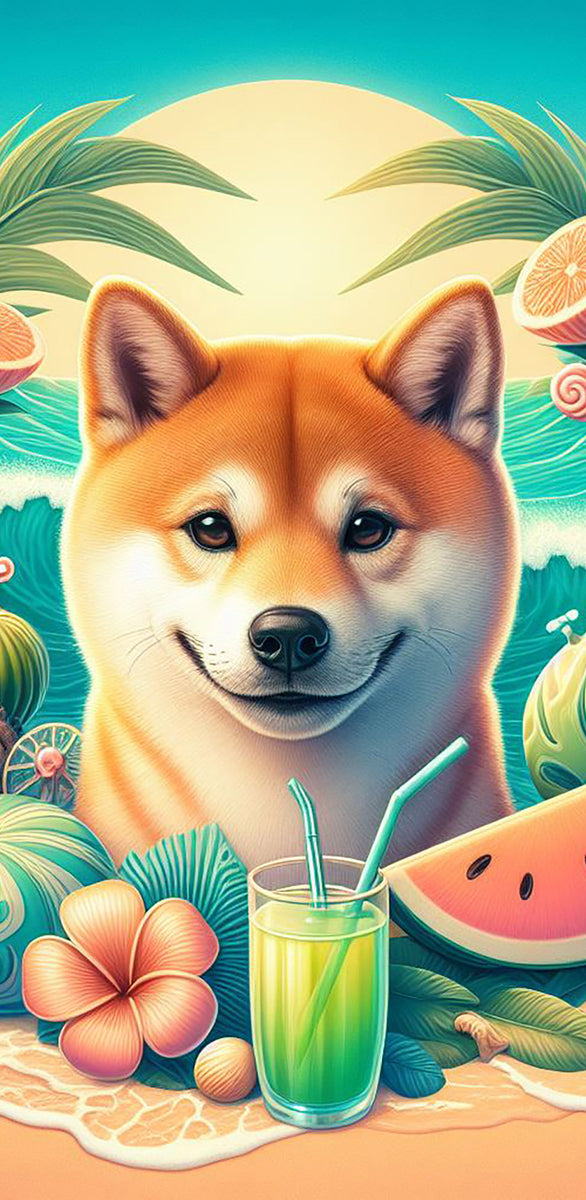 Shiba Inu - Best of Breed DCR 100% Poly Velour Micro Fiber Beach Towel