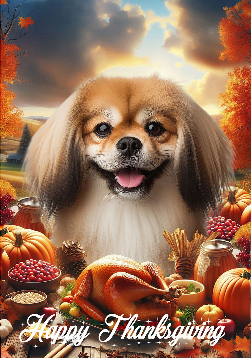 Tibetan Spaniel Fawn - Best of Breed Thanksgiving Outdoor House and Ga