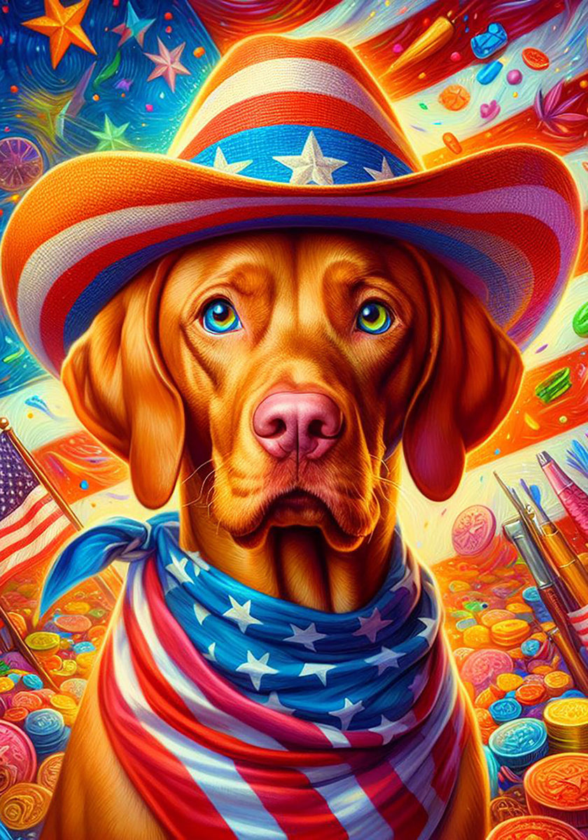 Vizsla - Best of Breed DCR Patriotic I Outdoor Flag