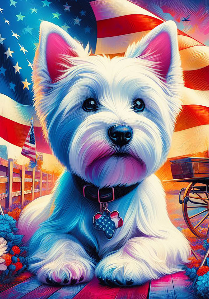 Westie - Best of Breed DCR Patriotic I Outdoor Flag