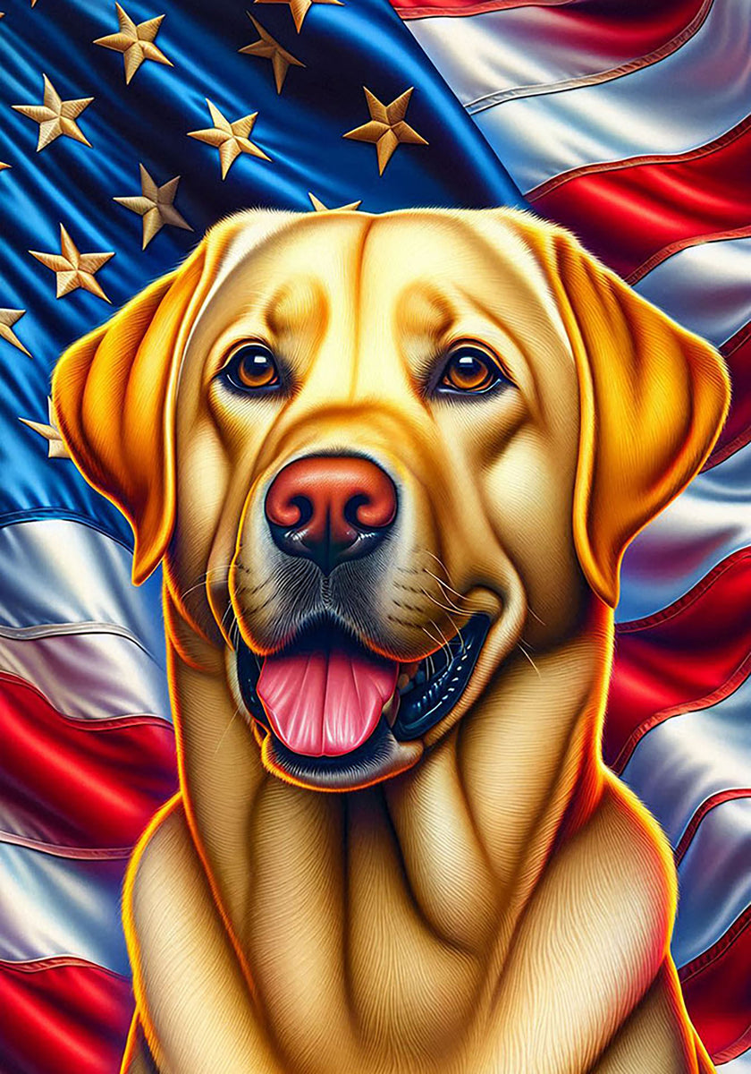 Yellow Labrador - Best of Breed DCR Patriotic III Outdoor House and Ga