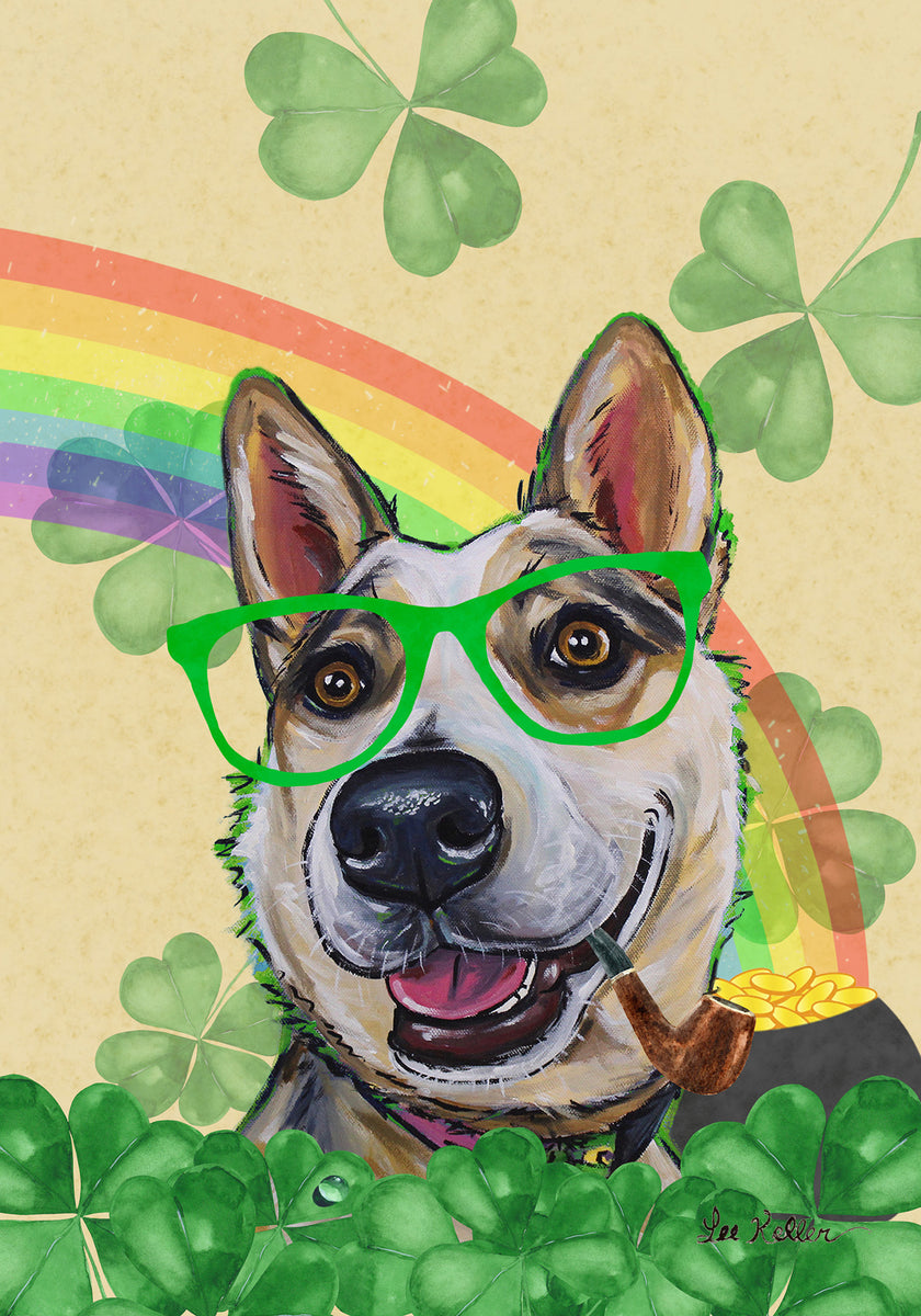 Australian Shepherd - Hippie Hound Studios Saint Patricks Day House an