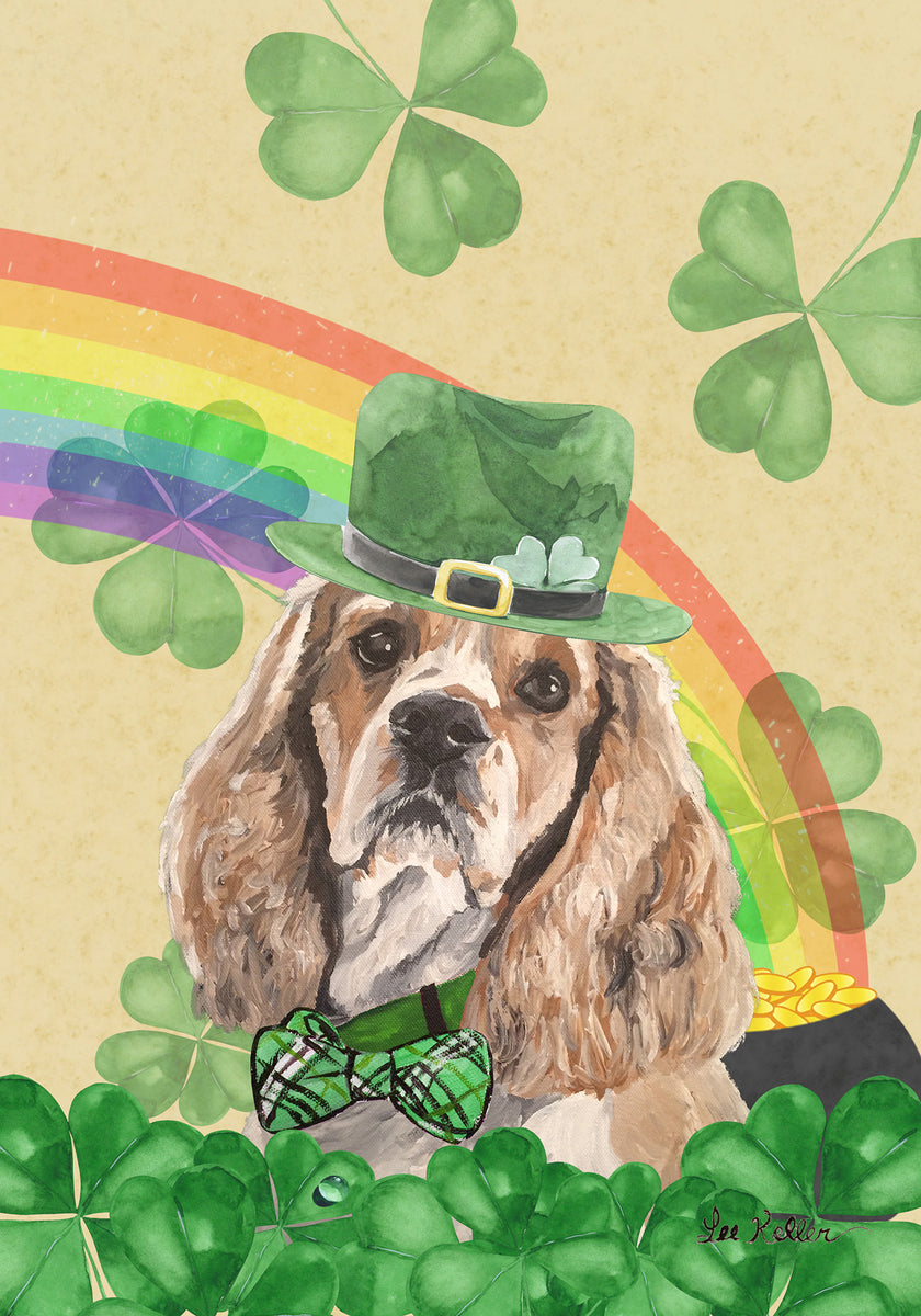 Cocker Spaniel Buff - Hippie Hound Studios Saint Patricks Day House an