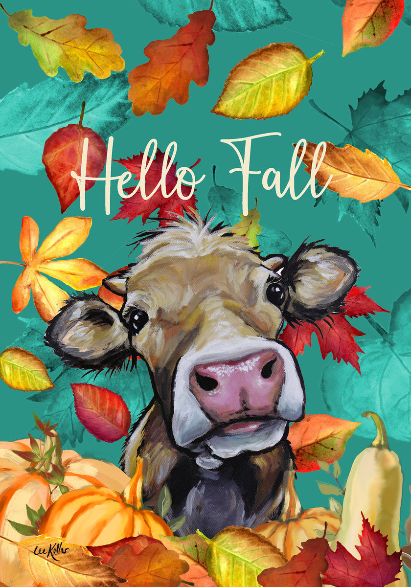 Cow - Fall Farm Animal Garden Flag