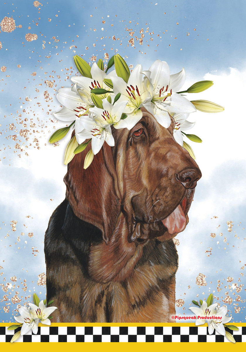 Bloodhound GFS721 Pipsqueak Productions Outdoor Floral Flag