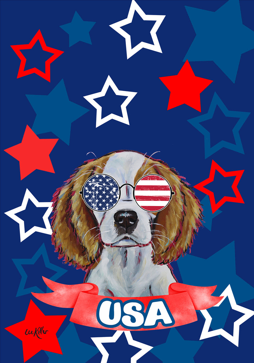 Cavalier King Charles Blenheim - Hippie Hound Studios Patriotic House