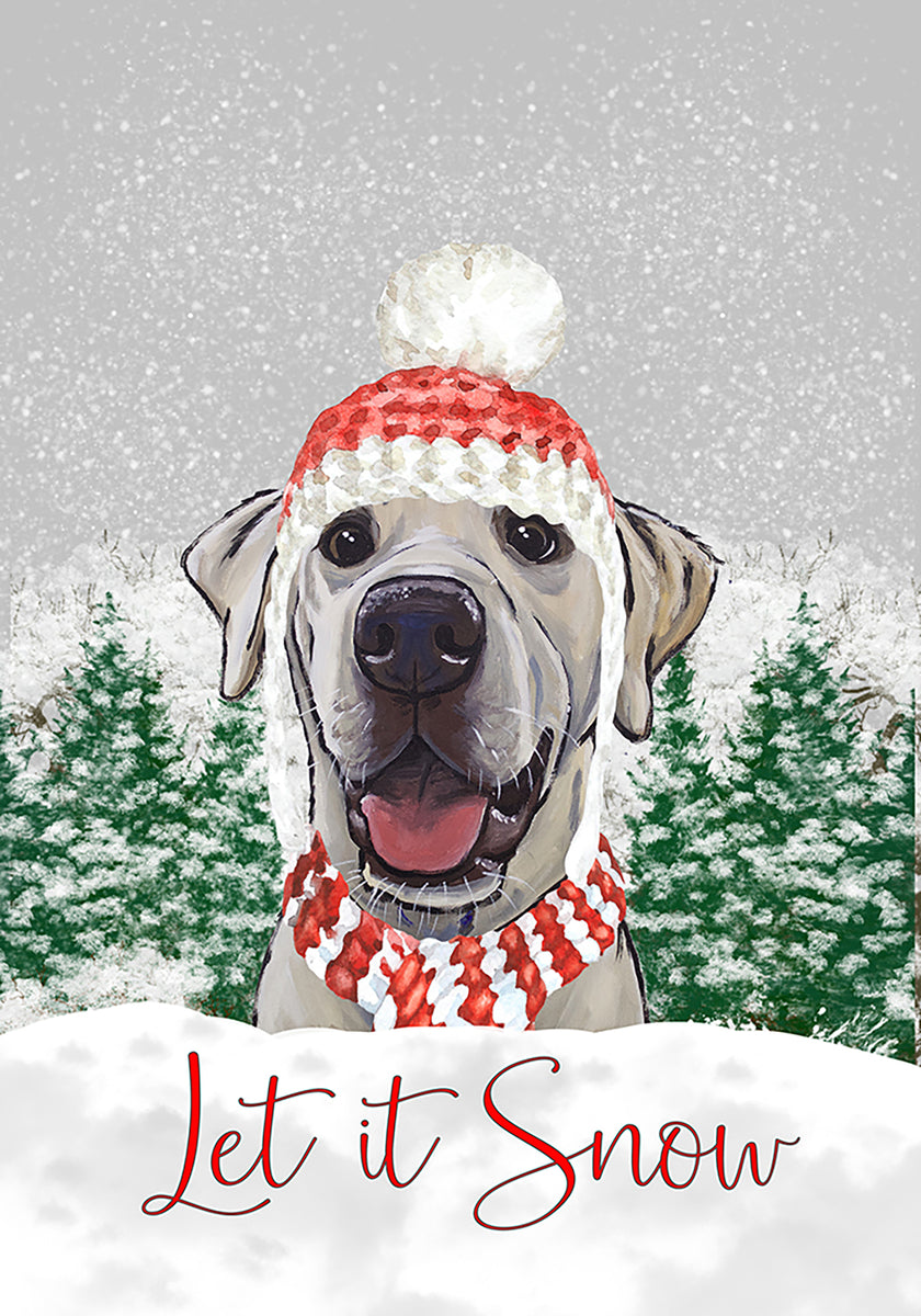 Labrador Yellow/White - Hippie Hound Studios Christmas House and Garde