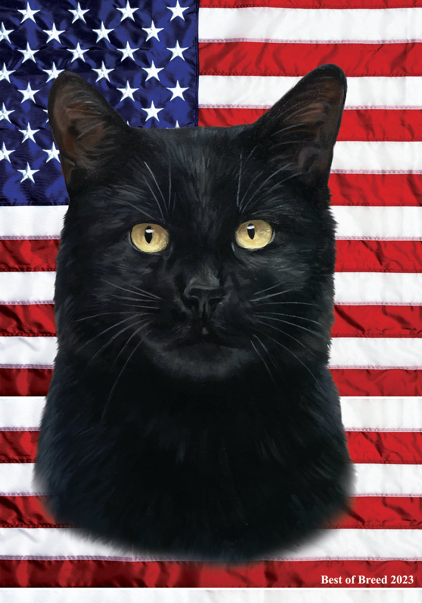 Shorthair Black Cat - Best of Breed All-American II Outdoor Flag