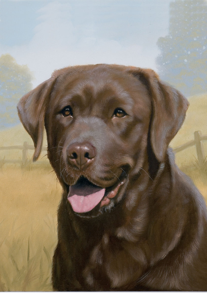 Chocolate Labrador- Best of Breed Portrait Outdoor Flag