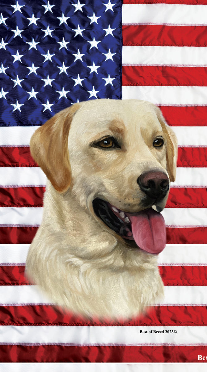 Yellow Labrador - Best of Breed Patriotic Terry Velour Microfiber Beac