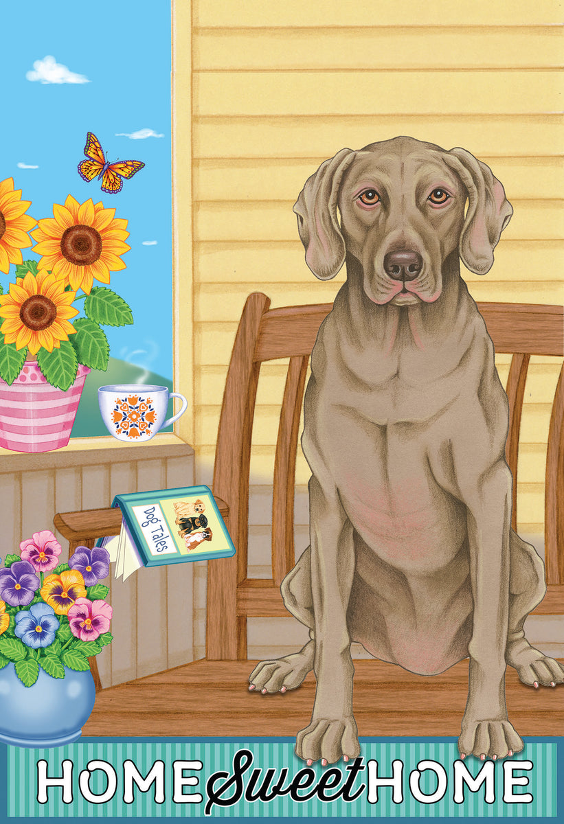 Weimaraner - Tomoyo Pitcher Home Sweet Home Garden Flag 12" x 17"